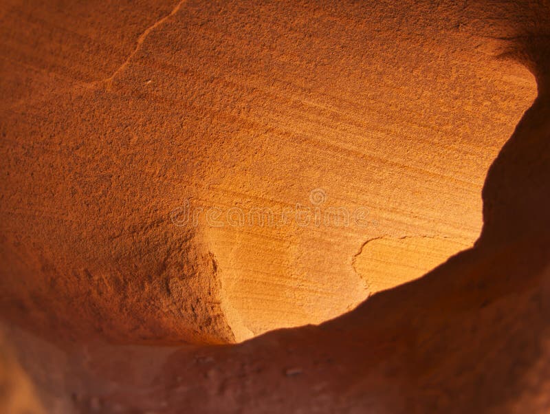 Cave in the Orange Rock Illuminated by Daylight Stock Image - Image of ...