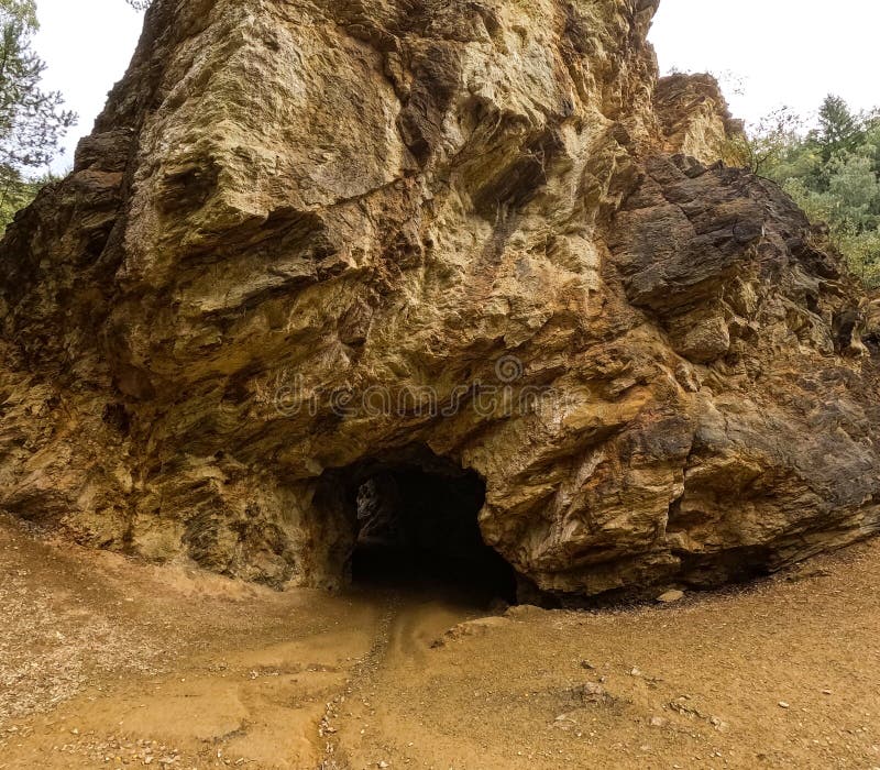 Small Cave in a Rock in the Karkonosze Mountains in Poland Stock Photo ...