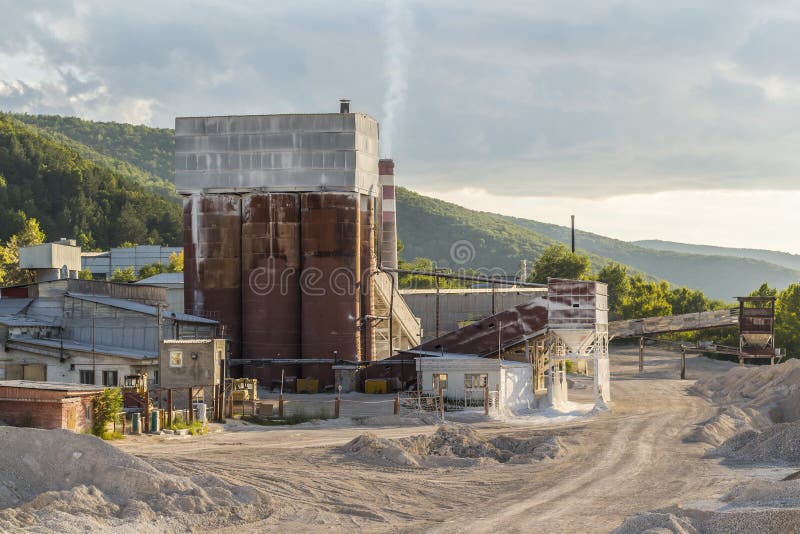 Small cement factory stock image. Image of heavy, conveyor - 74843221