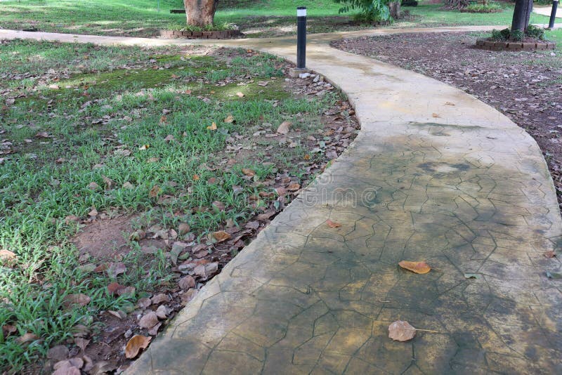 Small Cement Walkway Space in the Park Stock Image - Image of yard ...