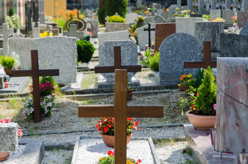Small cemetery in Italy stock image. Image of cemetery - 43735331