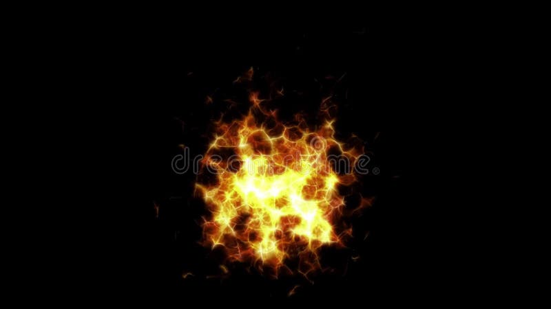 Small Central Fire Burst with Sparks and Glowing Particles. Fiery ...