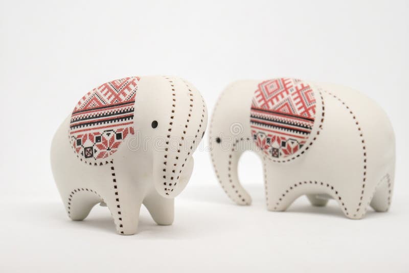 Small Ceramic Elephant on White Background Stock Photo - Image of clay ...