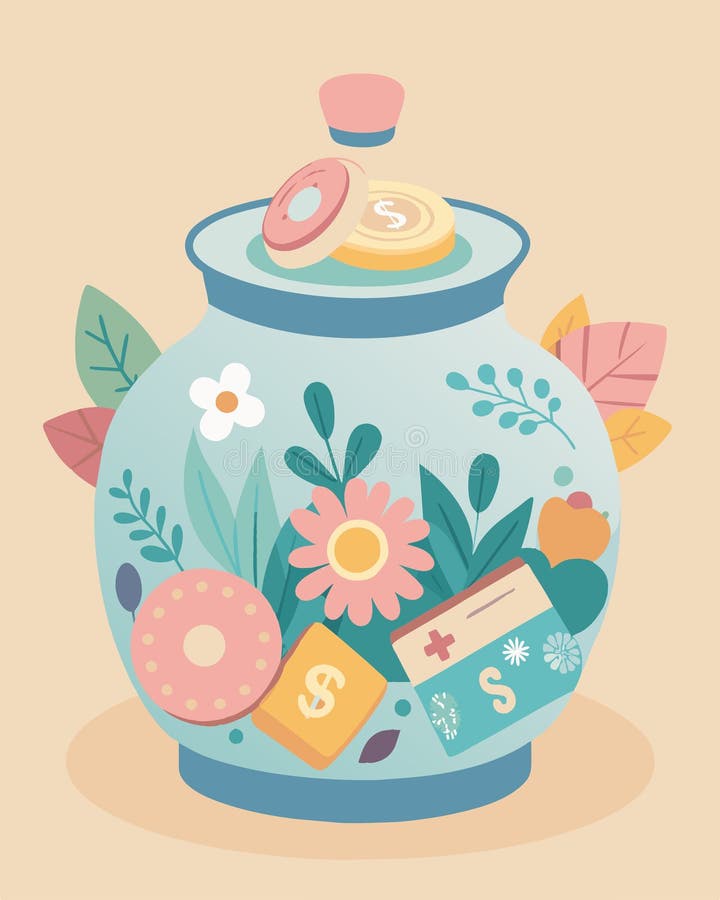 A Small Ceramic Jar Painted in Pastel Colors and Adorned with Floral ...