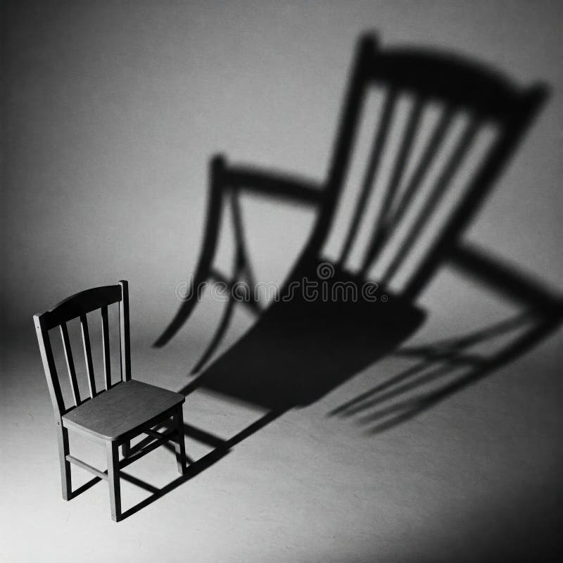 A Small Chair Casts a Huge Shadow. Stock Photo - Image of hope, play ...