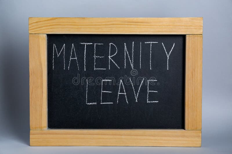 Small Chalkboard with Phrase Maternity Leave on Grey Background Stock ...