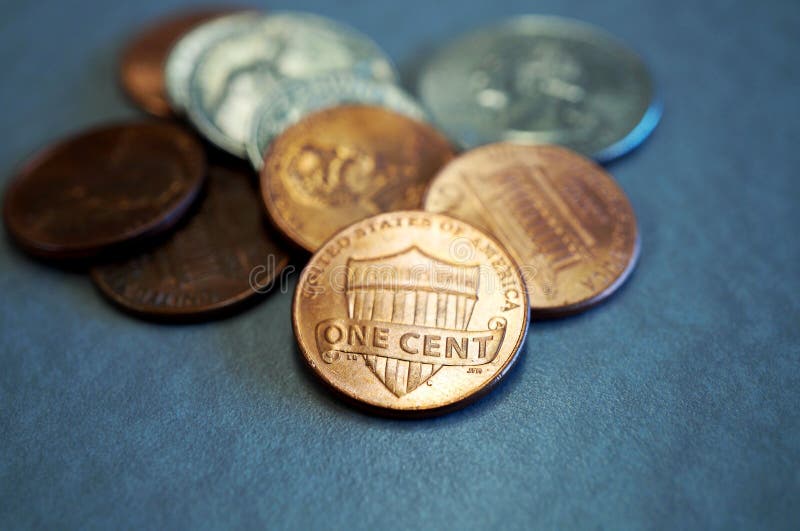 Small Change in American Coins Stock Image - Image of loose, states ...