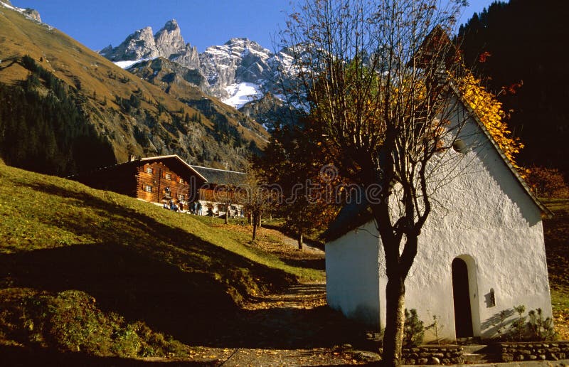 A Small Red Chapel in a Forest, Portland or. Stock Photo - Image of ...