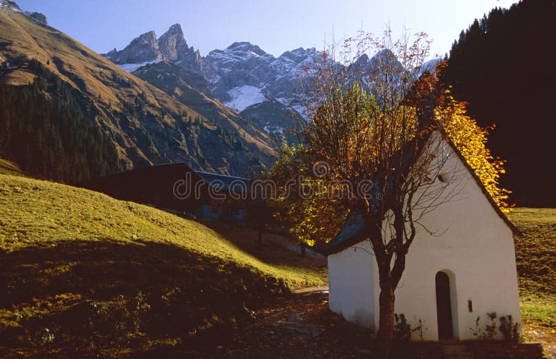 A Small Red Chapel in a Forest, Portland or. Stock Photo - Image of ...