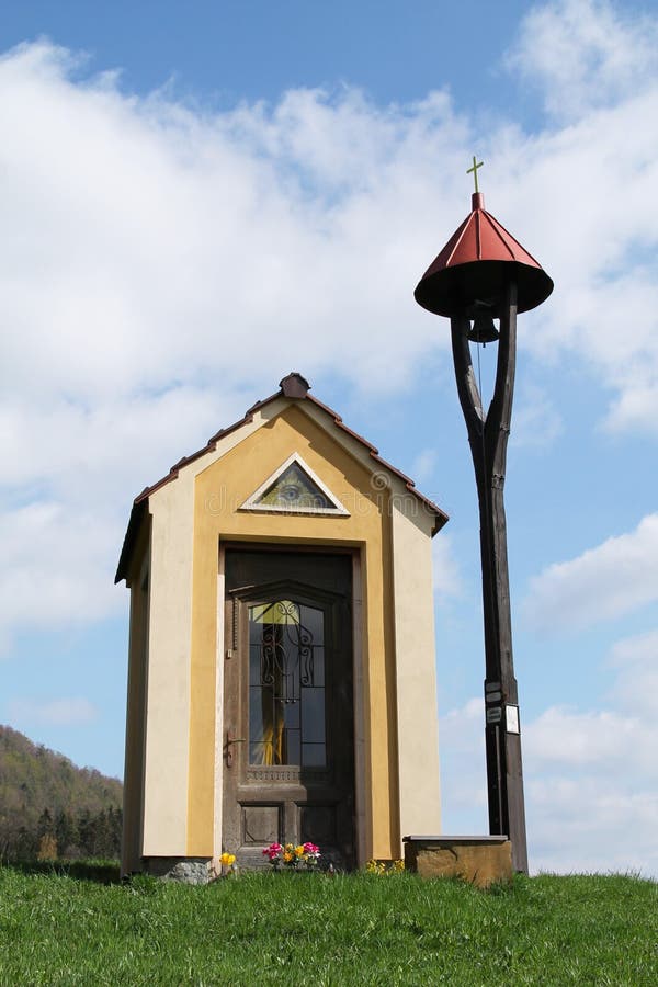 The small chappel stock photo. Image of forest, clouds - 35433268