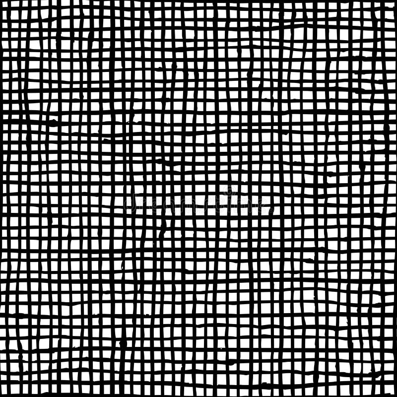 Small Checkered Bold Black Lines Drawing Seamless Vector Pattern Stock ...