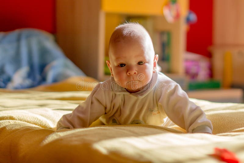 Small Cheerful Toothless Children Large Child Portrait Stock Image ...