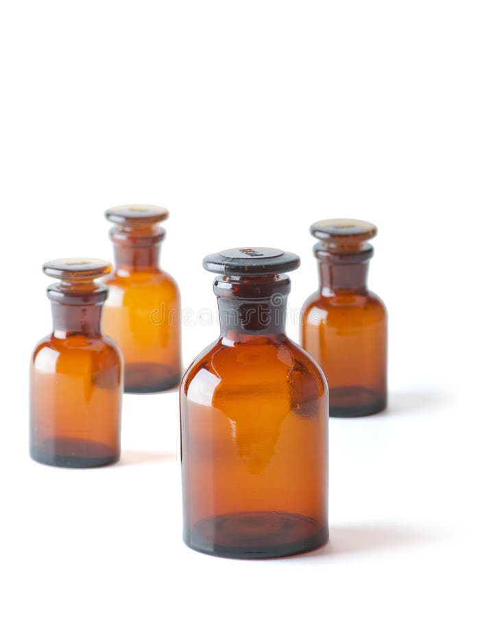 Small Chemical Glass Bottles Stock Image - Image of mixture, macro ...