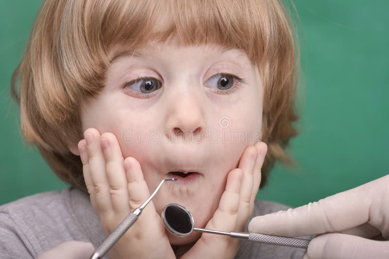 Small Child and Dental Instrument Stock Photo - Image of hygiene, medic ...