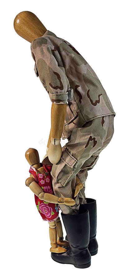 Child hugging Soldier stock image. Image of rank, scout - 275374527
