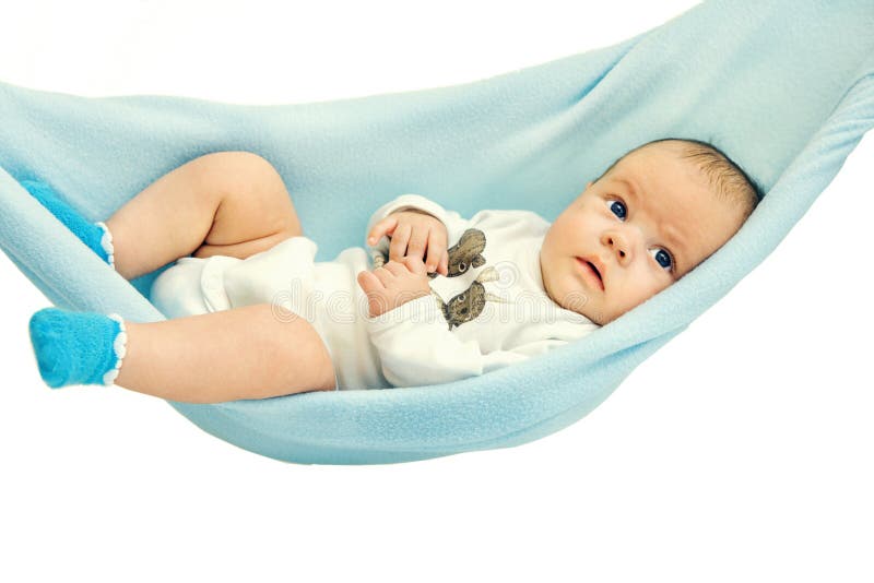 Baby in hammock stock image. Image of newborn, resting - 28174927