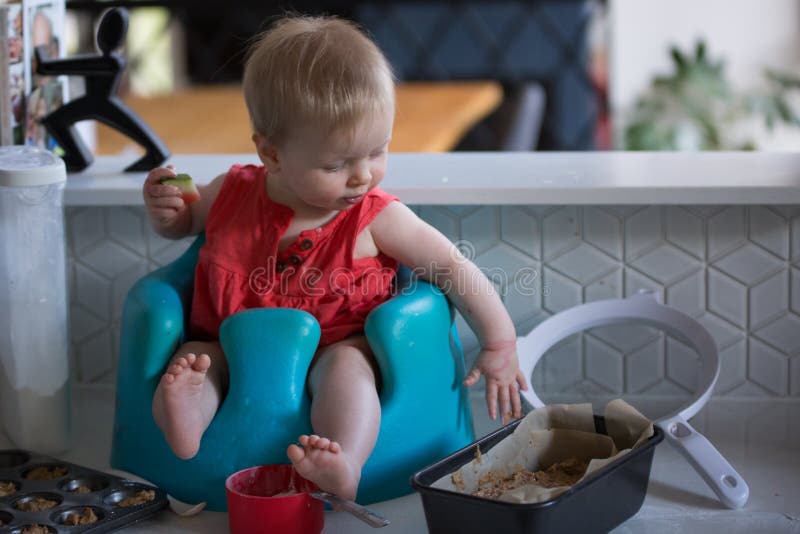 Small Child Making a Mess in the Kitchen Stock Image - Image of cooking ...