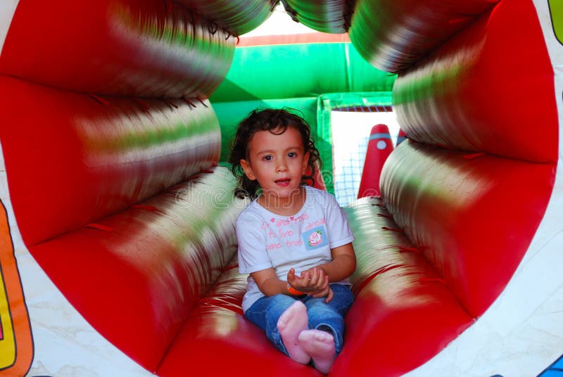 A small child playing stock photo. Image of joyful, inflatable - 11396226