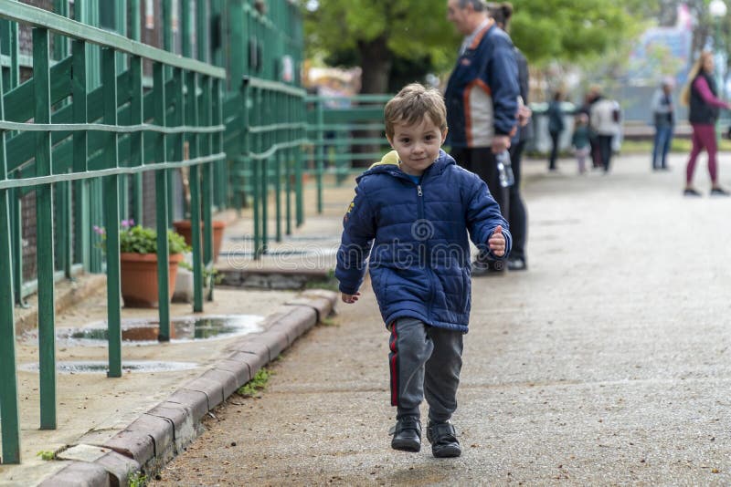 Small Child Running Towards the Camera Stock Image - Image of cheerful ...