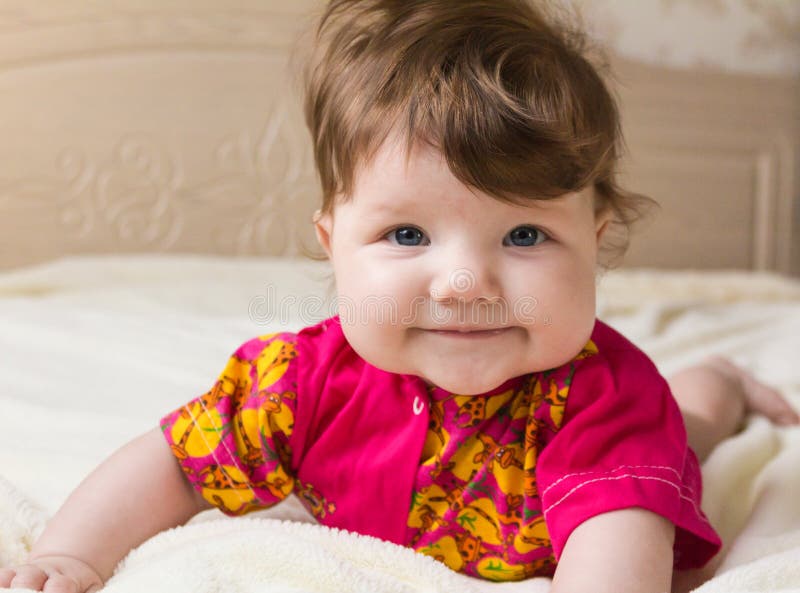 A small child smiling. stock photo. Image of good, toddler - 85299360