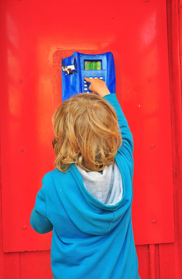 Small Child in Telephone Booth Stock Image - Image of design, person ...