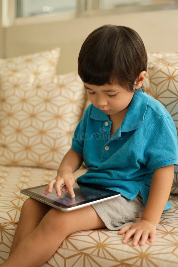 Small Child Using a Digital Tablet Stock Photo - Image of child ...
