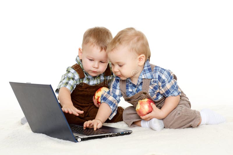 Small Children With Notebook. Stock Photo - Image of baby, infant: 38337546