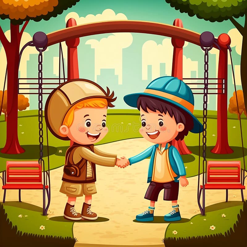 Kids Shaking Hands At School