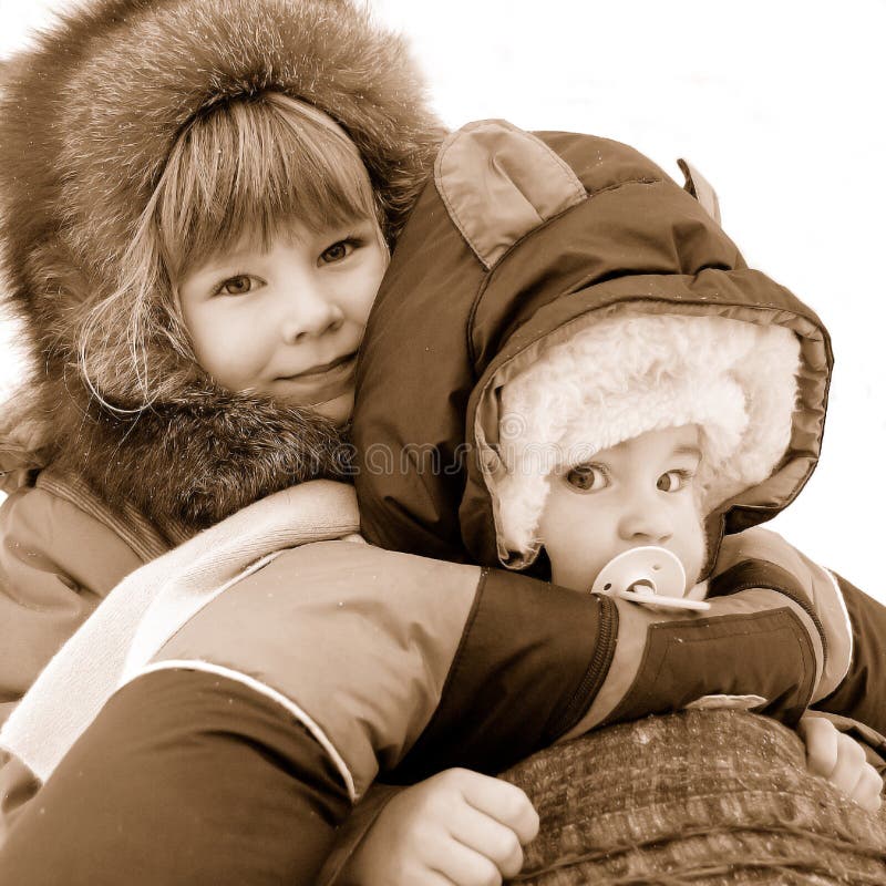 Small Children are Very Glad To Winter Stock Image - Image of people ...