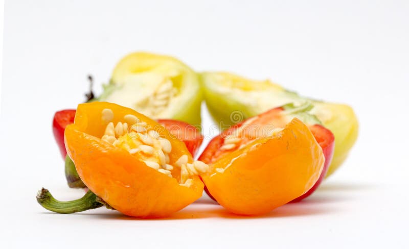Small Chili Bell Paprika on White Background Stock Image - Image of ...