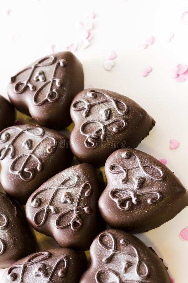 Small chocolates stock photo. Image of black, heart, shape - 28839452