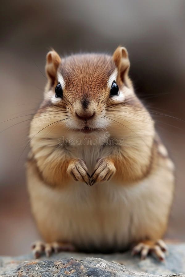 Small Chubby Brown Chipmunk Close-up Stock Photo - Image of squirrel ...