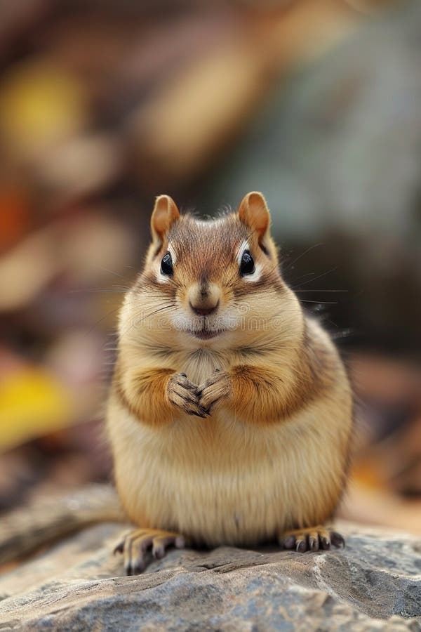 Small Chubby Brown Chipmunk Close-up Stock Photo - Image of portrait ...