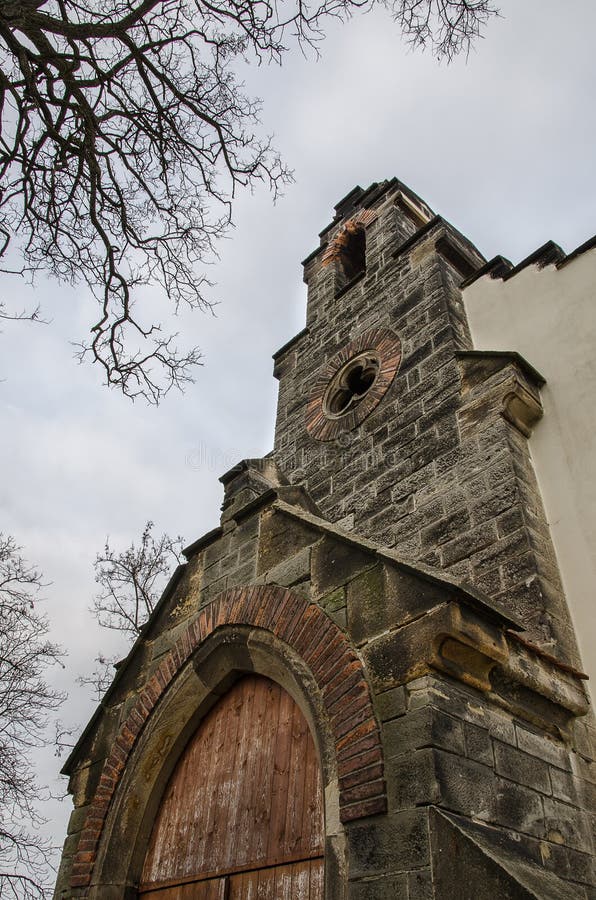 Small church stock photo. Image of gate, stone, door - 29554122