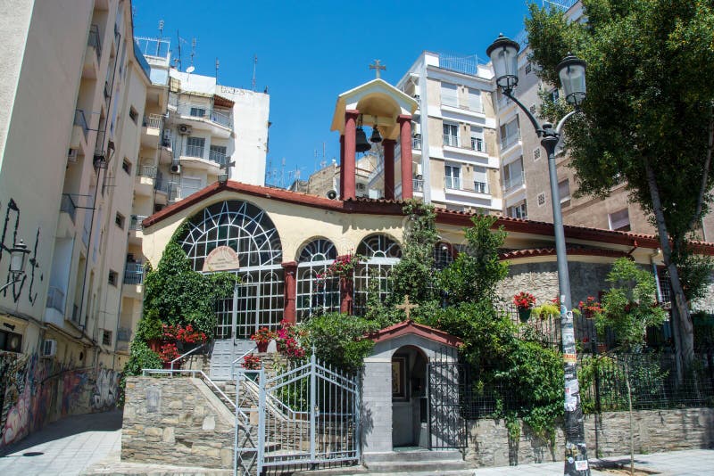 Small Church in Town on a Sunny Day Stock Image - Image of sunny ...
