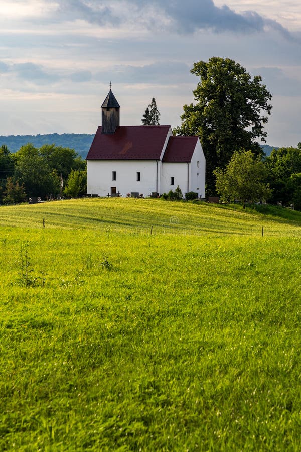 Small Church in a Village in Croatia during Sunset Stock Photo - Image ...