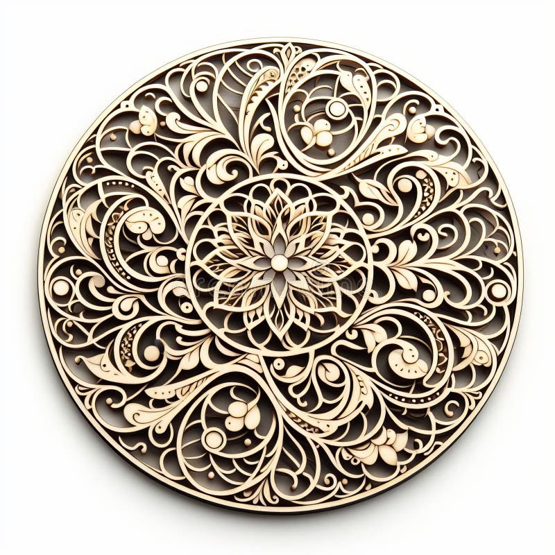 A Small Circular Pattern with Intricate Floral Details and Deli Stock ...