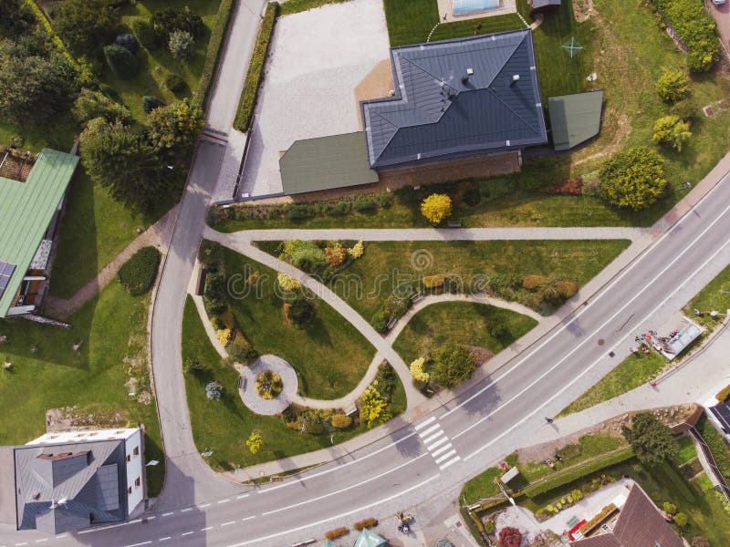 Small city park from above stock photo. Image of infrastructure - 237196904