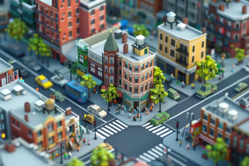 A Small City with a Variety of Buildings. Suitable for Urban ...