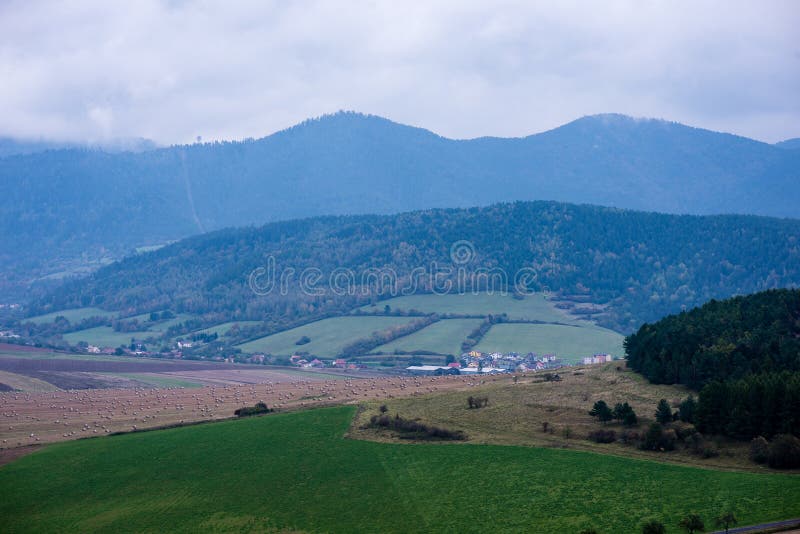 Small city view from above stock image. Image of urban - 80756327