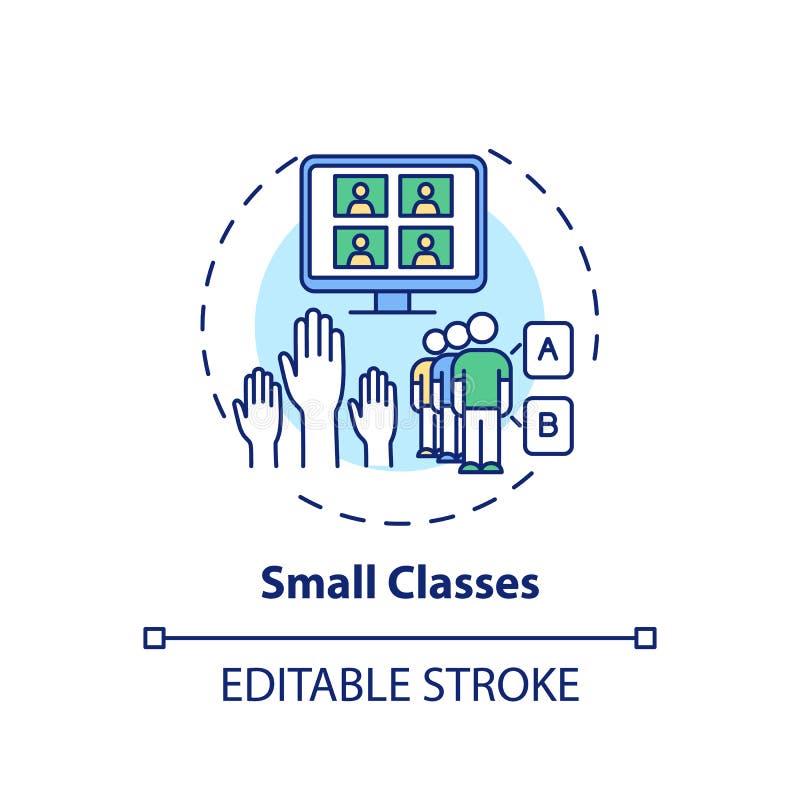 Small classes concept icon stock vector. Illustration of sitting ...
