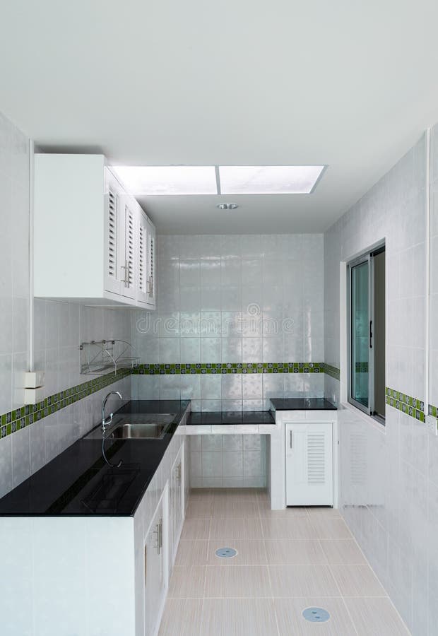 Small clean kitchen stock image. Image of stainless, residential - 51837823