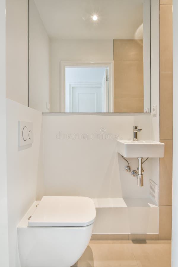 Small clean washroom stock image. Image of luxury, contemporary - 227950805