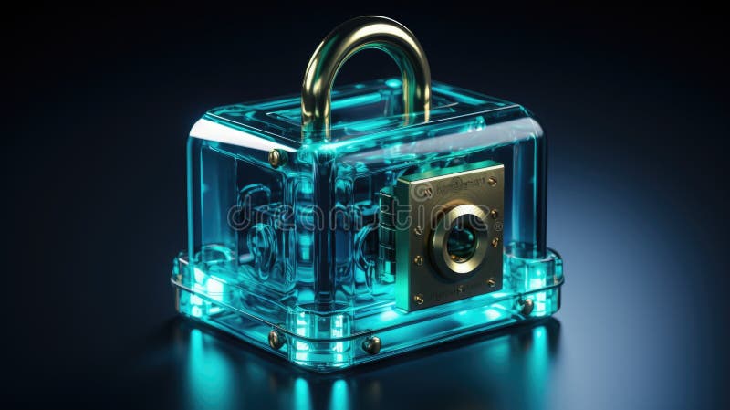 A Small Clear Box with a Lock on Top of it. Cyber Security To Protect ...