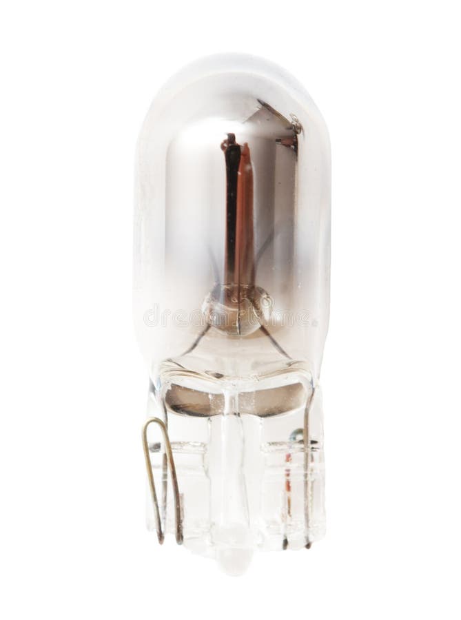A Small, Clear Light Bulb with a Silver Base Stock Photo - Image of ...