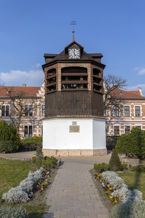 Small Clock Tower in Tata, Hungary Stock Photo - Image of landmark ...