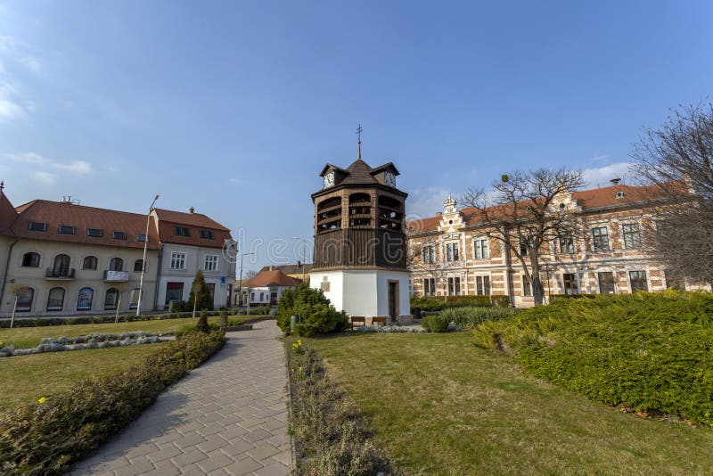 Small Clock Tower in Tata, Hungary Stock Photo - Image of park, belfry ...