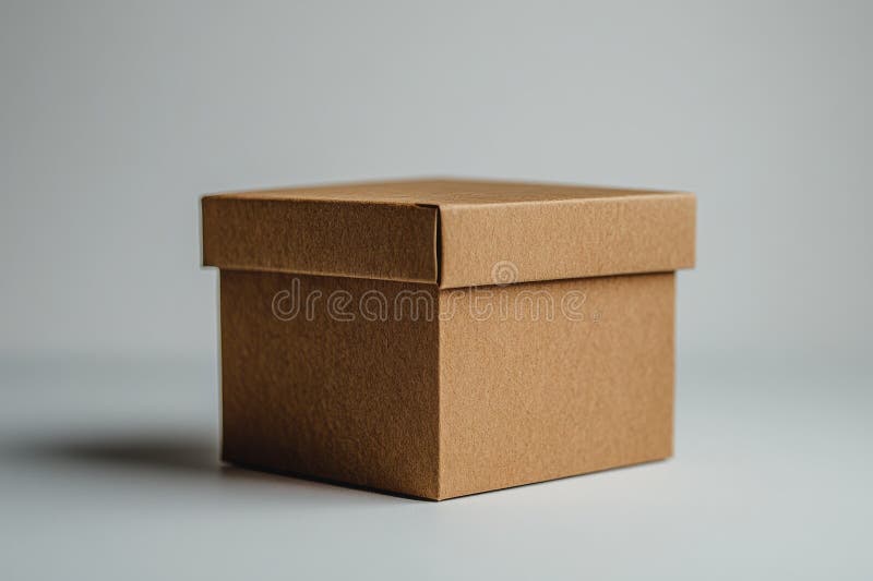 Small Closed Brown Cardboard Box Resting on a White Surface Editorial ...