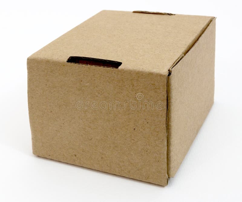 Small Closed Brown Cardboard Packaging Box Stock Image - Image of small ...