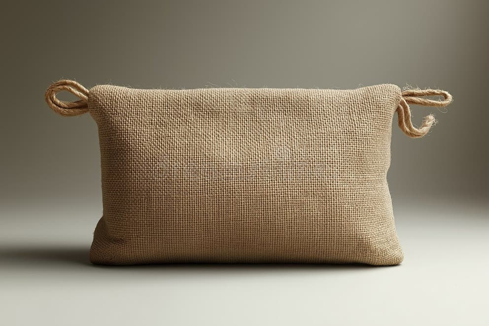 Small Closed Burlap Sack with Empty Label Space for Packaging Design ...